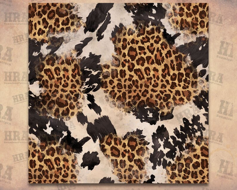 Cowhide Seamless Pattern Png Sublimation Design Bundle, Western ...