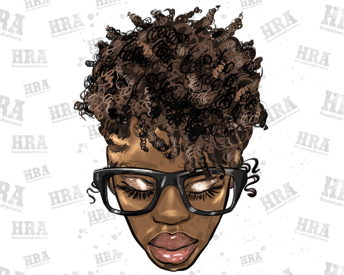Afro Messy Bun Short Hair Png Sublimation Design Black Woman - Etsy