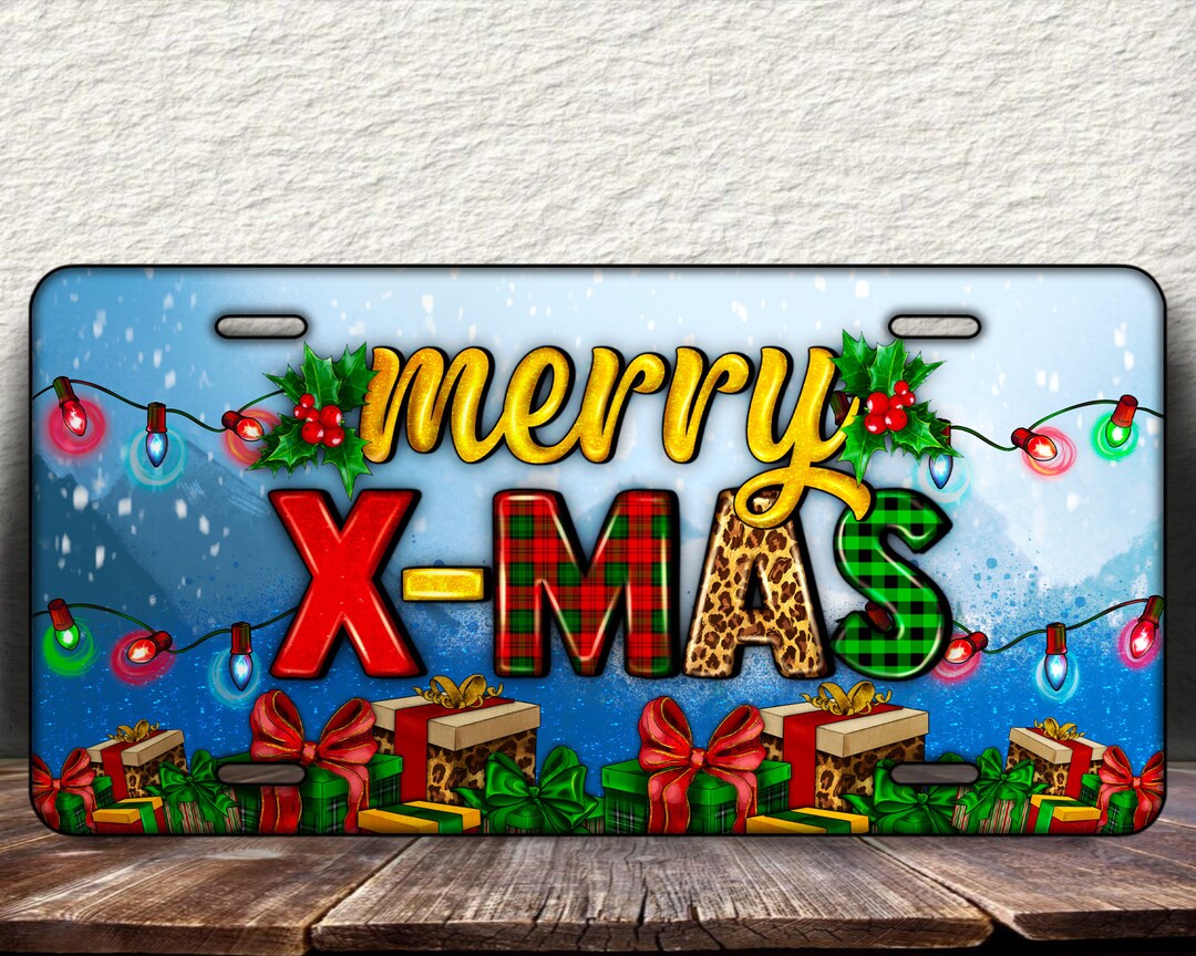Western Merry X Mas License Plate Png Sublimation Design - Etsy