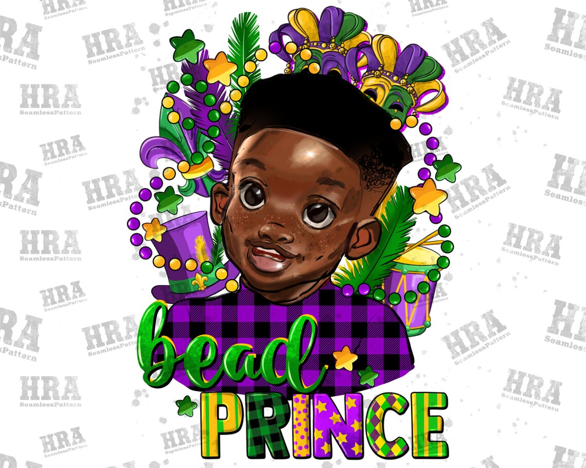 Mardi Gras Black Boy Bead Prince Png Sublimation Design - Etsy