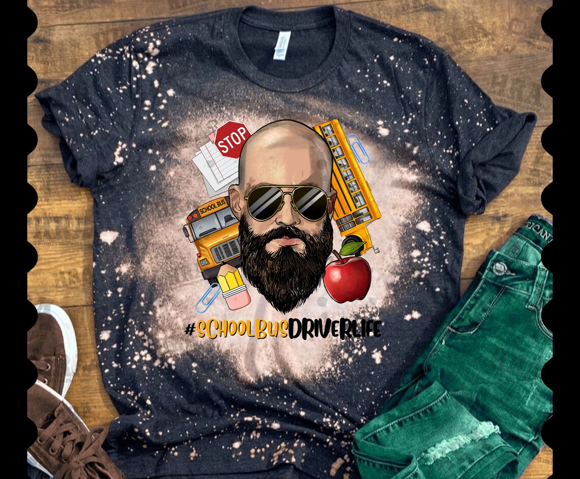 Bald Bearded Man School Bus Driver Life Png Sublimation - Etsy