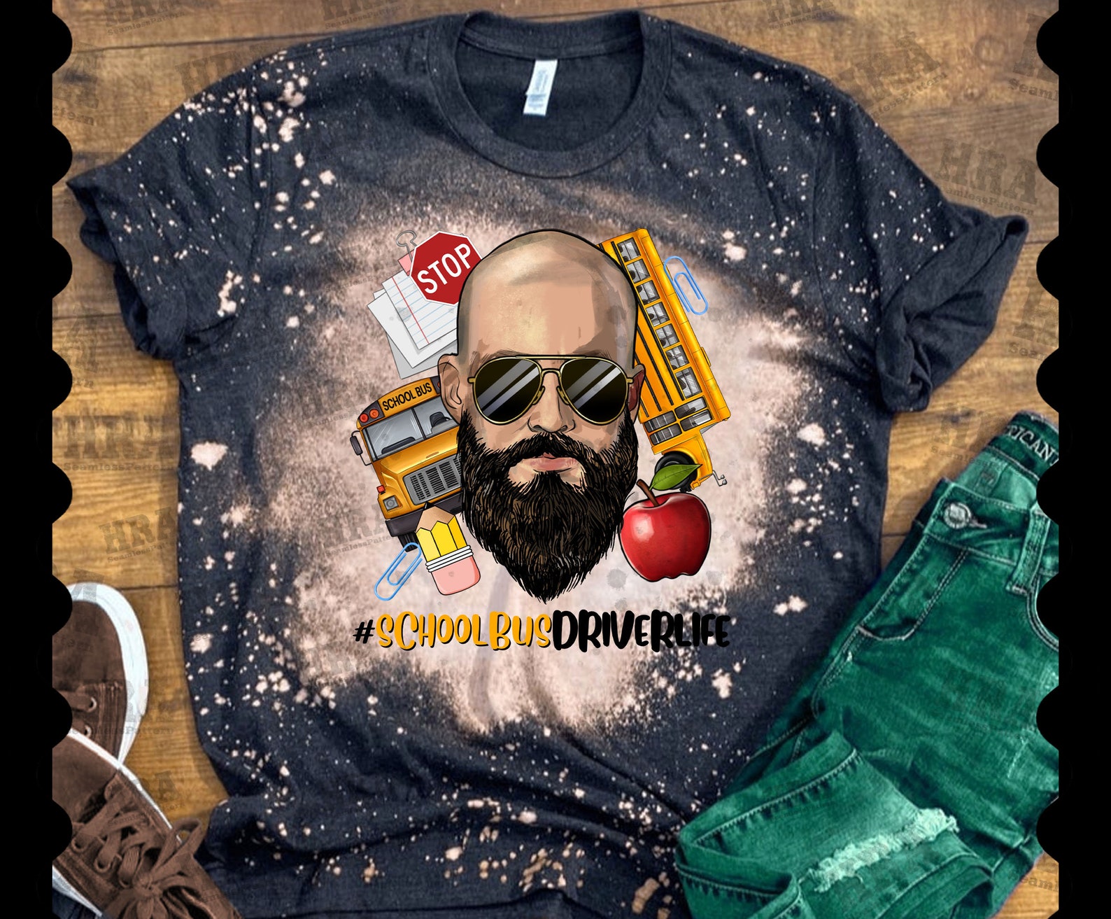 Bald Bearded Man School Bus Driver Life Png Sublimation - Etsy