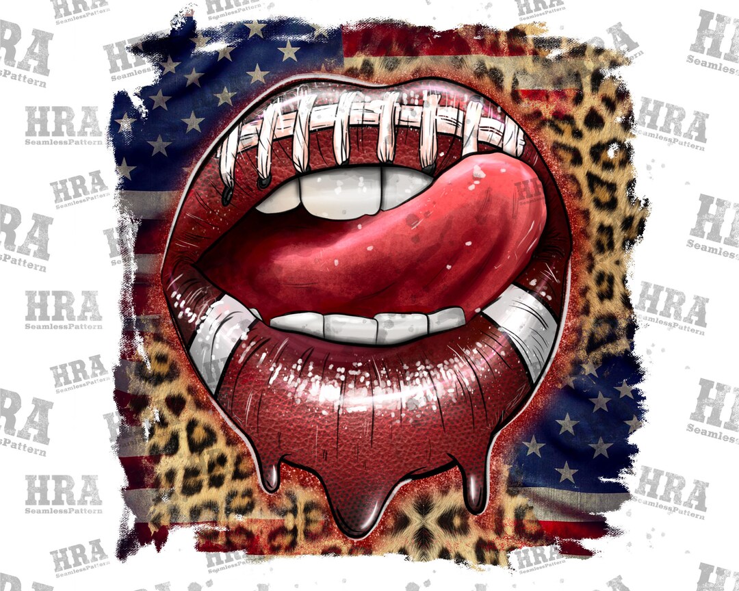 American Football Lips Png Sublimation Design, Hand Drawn Lips Png, Red ...