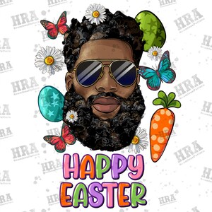 Afro Man Happy Easter Png Sublimation Design Download, Happy Easter Day ...