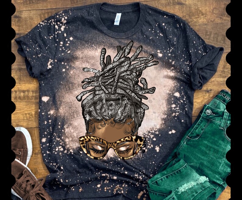 Afro Messy Bun Gray Locs Png Sublimation Design Black Woman - Etsy