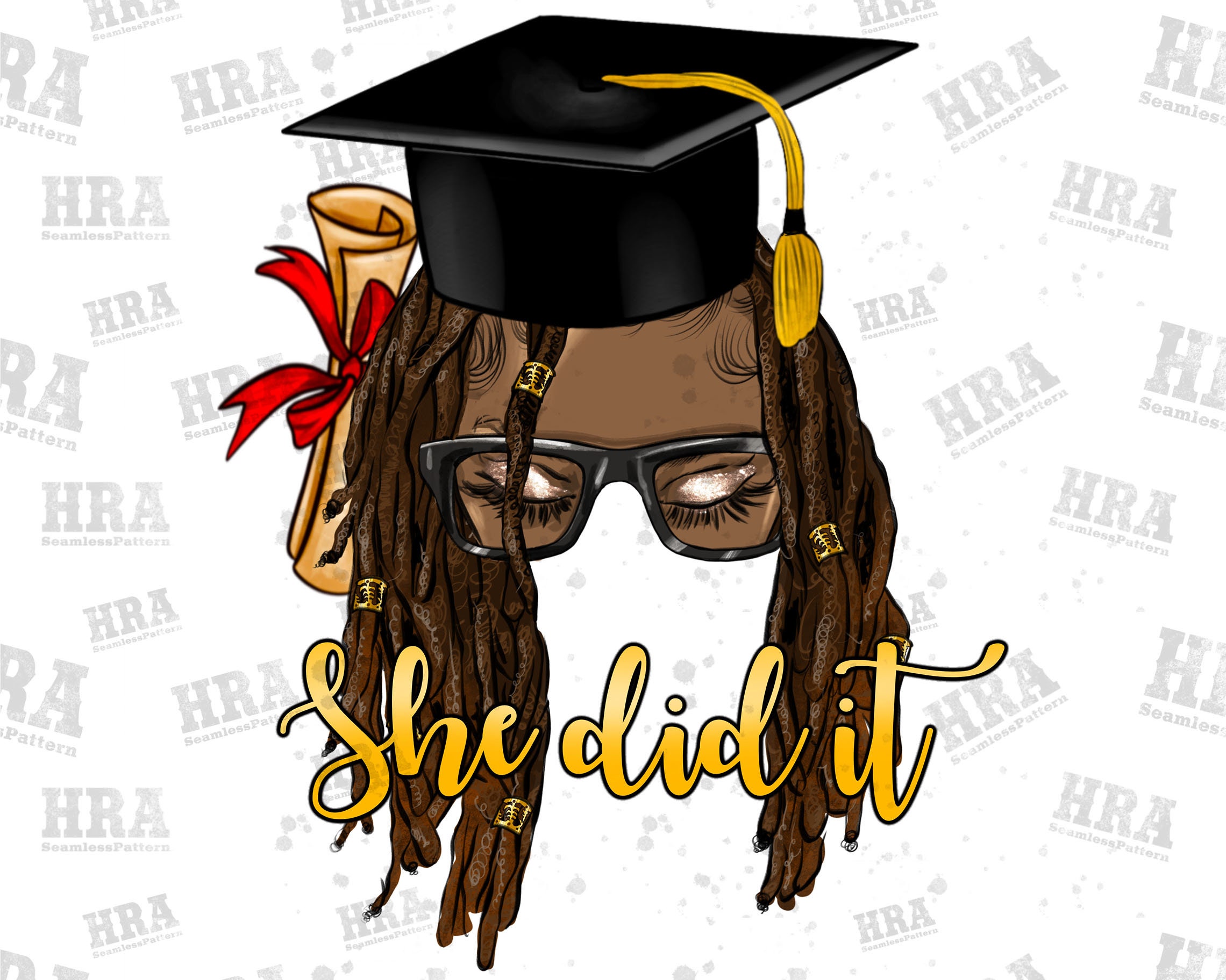 She Did It Graduate Afro Girl Png Sublimation Designafro Girl - Etsy