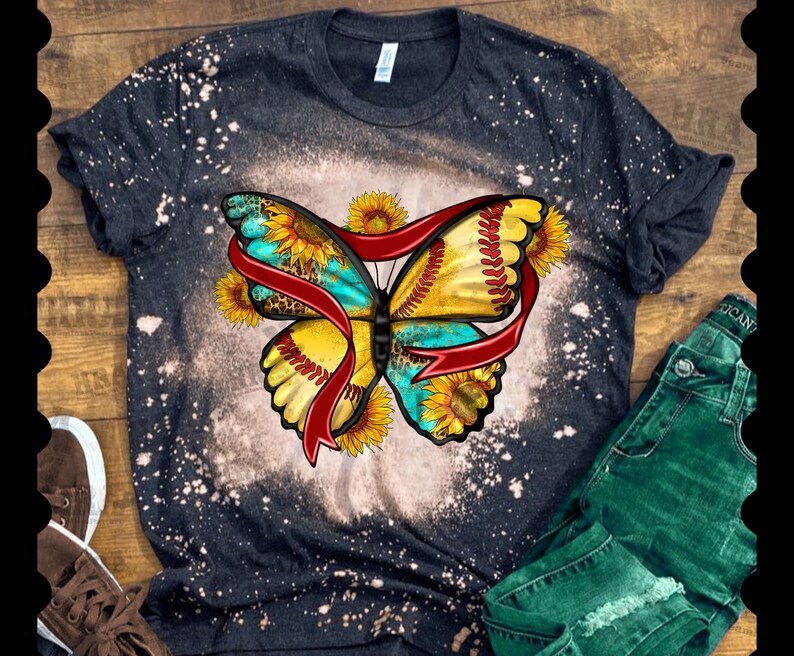 Western Softball Butterfly Png Sublimation Design Leopard - Etsy