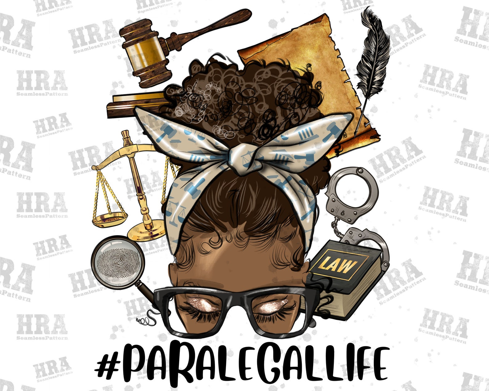 Afro Messy Bun Paralegal Life Png Sublimation Design Black - Etsy