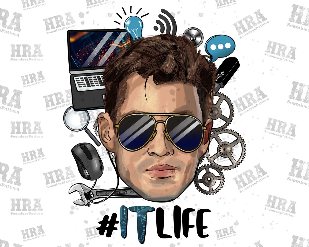 Male Information Technology Life Png Sublimation Design, Caucasian Man ...