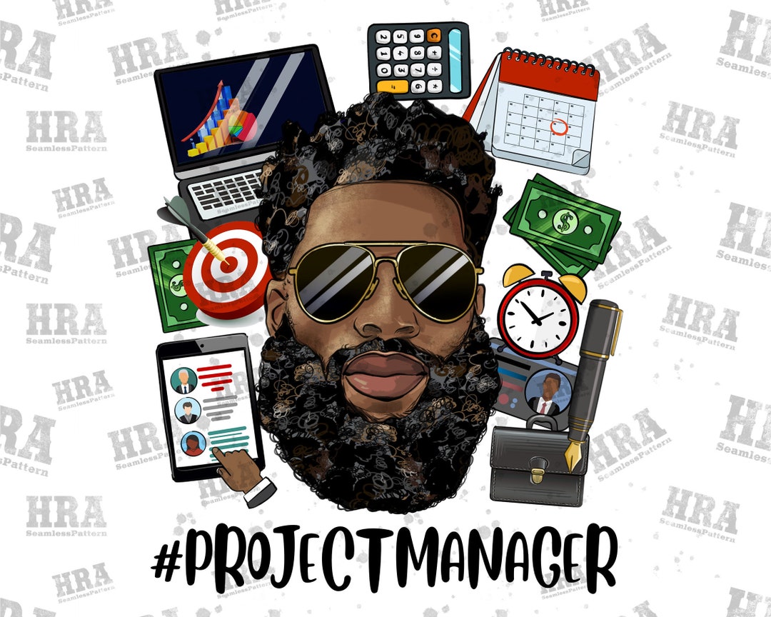 Black Man Project Manager Png Sublimation Design, Afro Man Project ...