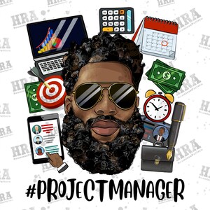 Black Man Project Manager Png Sublimation Design, Afro Man Project ...