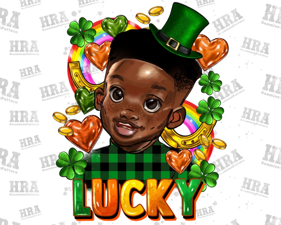 St. Patrick's Day Black Boy Png Sublimation Design Download, Afro Boy ...