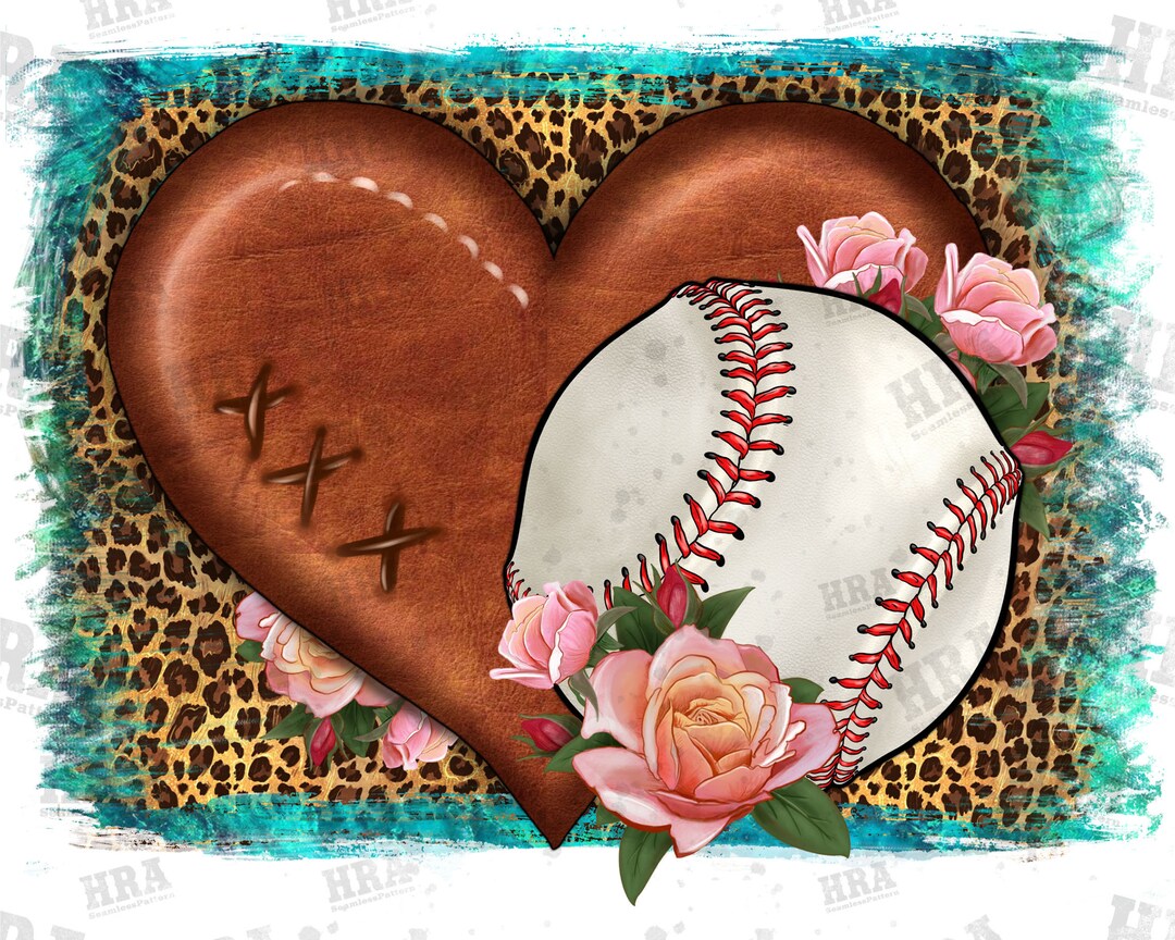 Western Roses Baseball Heart Png Sublimation Design, Baseball Love Png ...