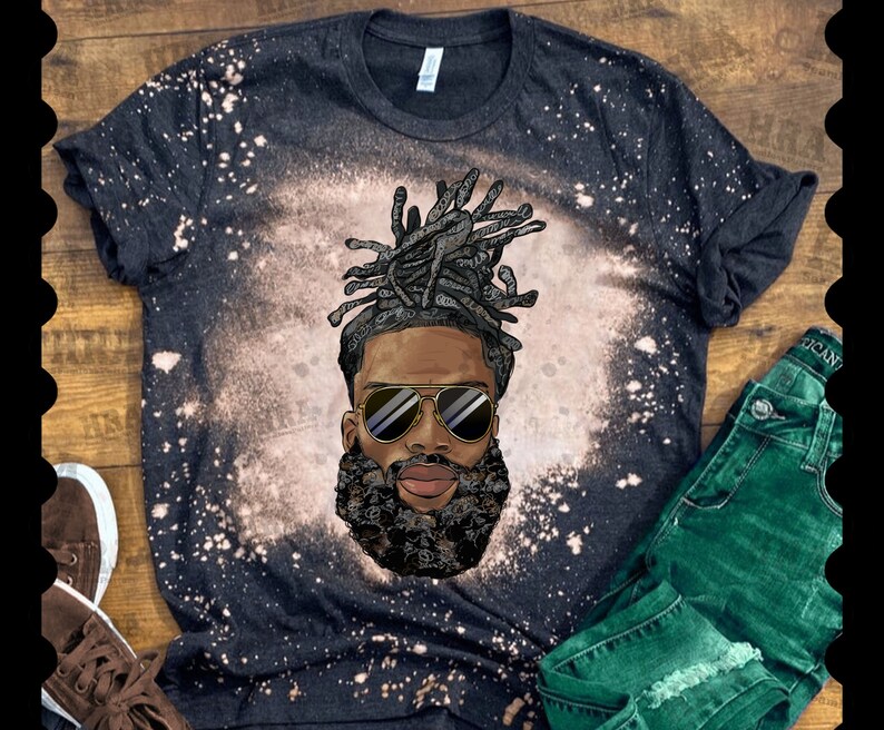 Black Man With Salt and Pepper Loc Bun Png Sublimation Design - Etsy