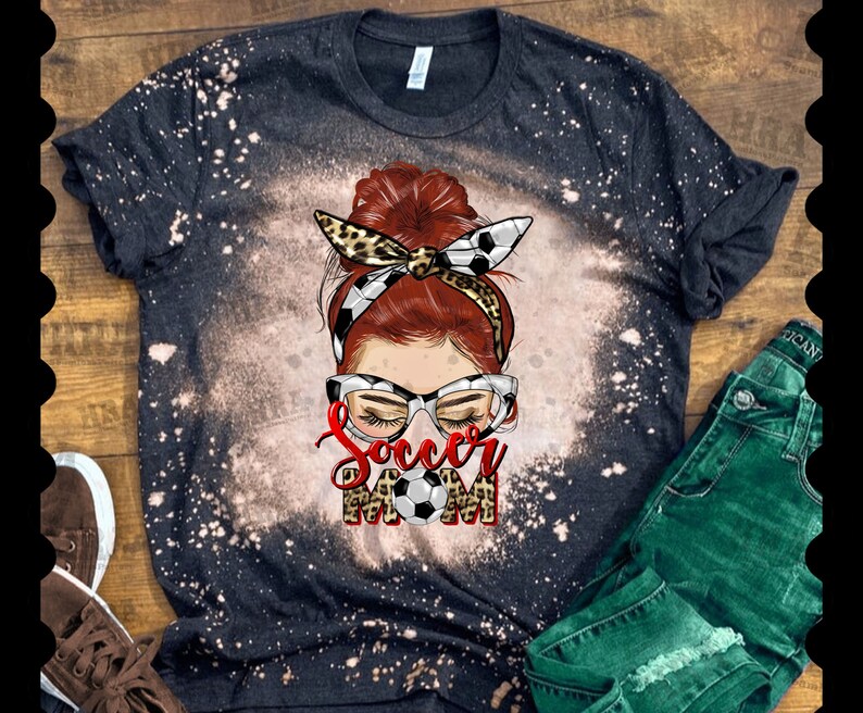 Redhead Messy Bun Soccer Mom Png Sublimation Design Redhead Woman Png