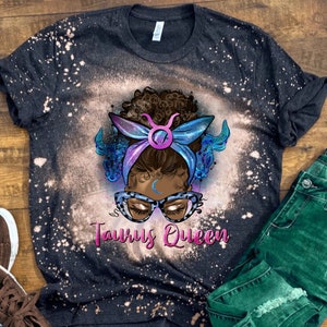 Afro Messy Bun Taurus Queen Png Sublimation Design, Black Woman Taurus ...
