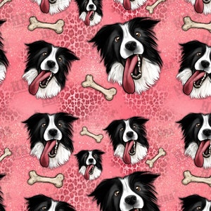 Border Collie Seamless Pattern Png Sublimation Design, Collie Seamless ...