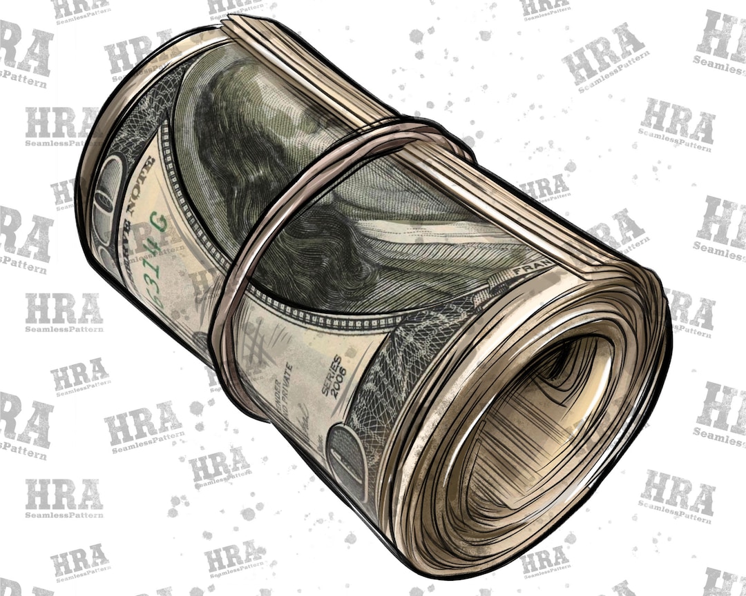 Money Roll Dolar Bill Png Sublimation Design Download, Money Cash Png ...