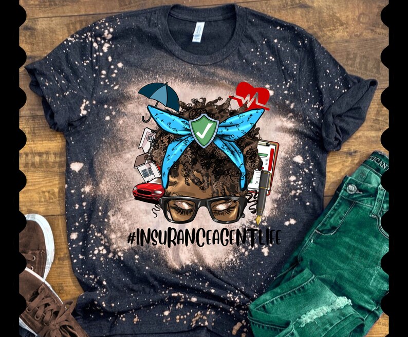 Afro Messy Bun Short Hair Insurance Agent Life Png Sublimation - Etsy