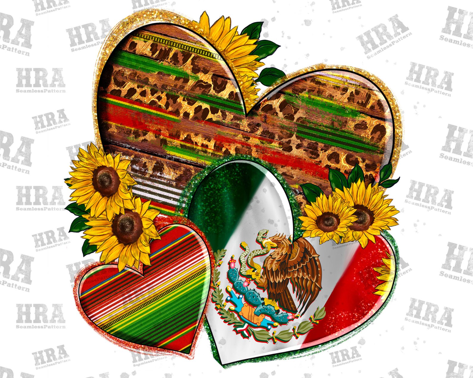 Western Mexico Heart and Sunflowers Png Sublimamtion Design - Etsy