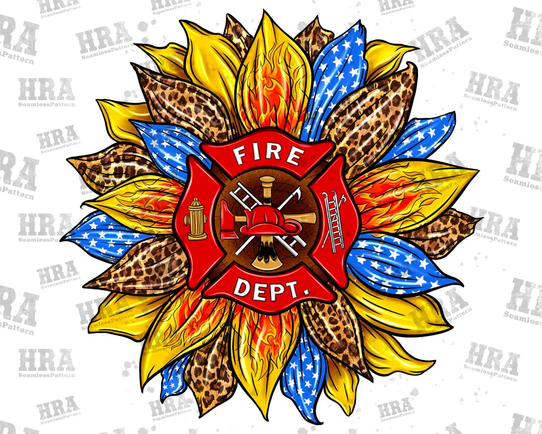 Firefighter Sunflower Png Sublimation Design, Leopard and Usa Flag ...