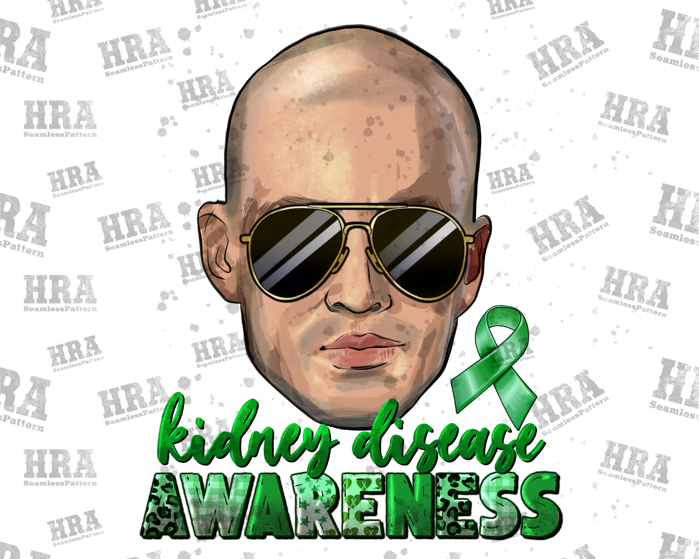 Kidney Disease Awareness Bald Man Png Sublimation Design, Kidney ...