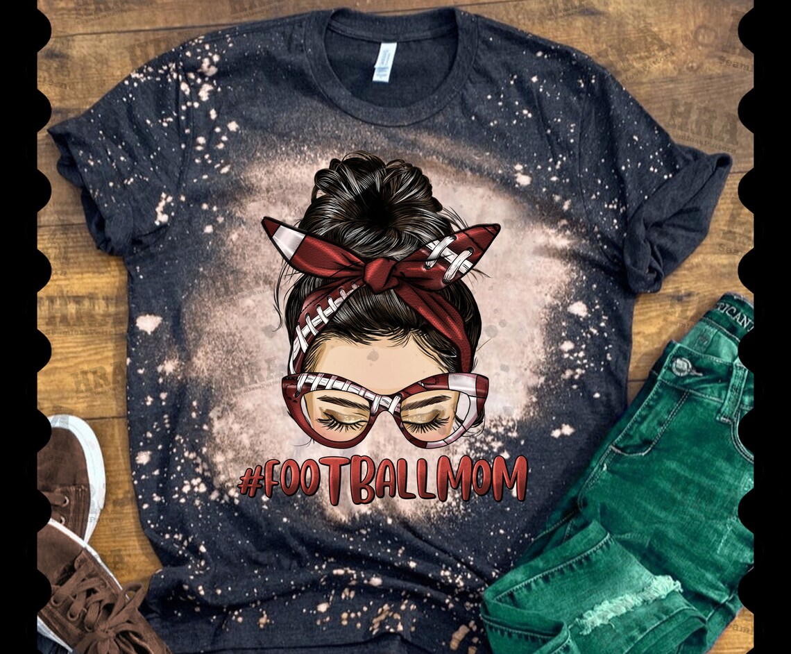 Messy Bun Football Mom Png Sublimation Design Messy Bun Png - Etsy