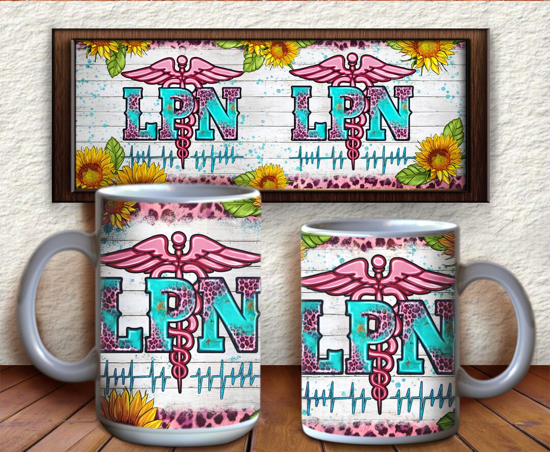 LPN Sunflower Leopard Mug Png Sublimation Design, 11/15oz Mug Png ...