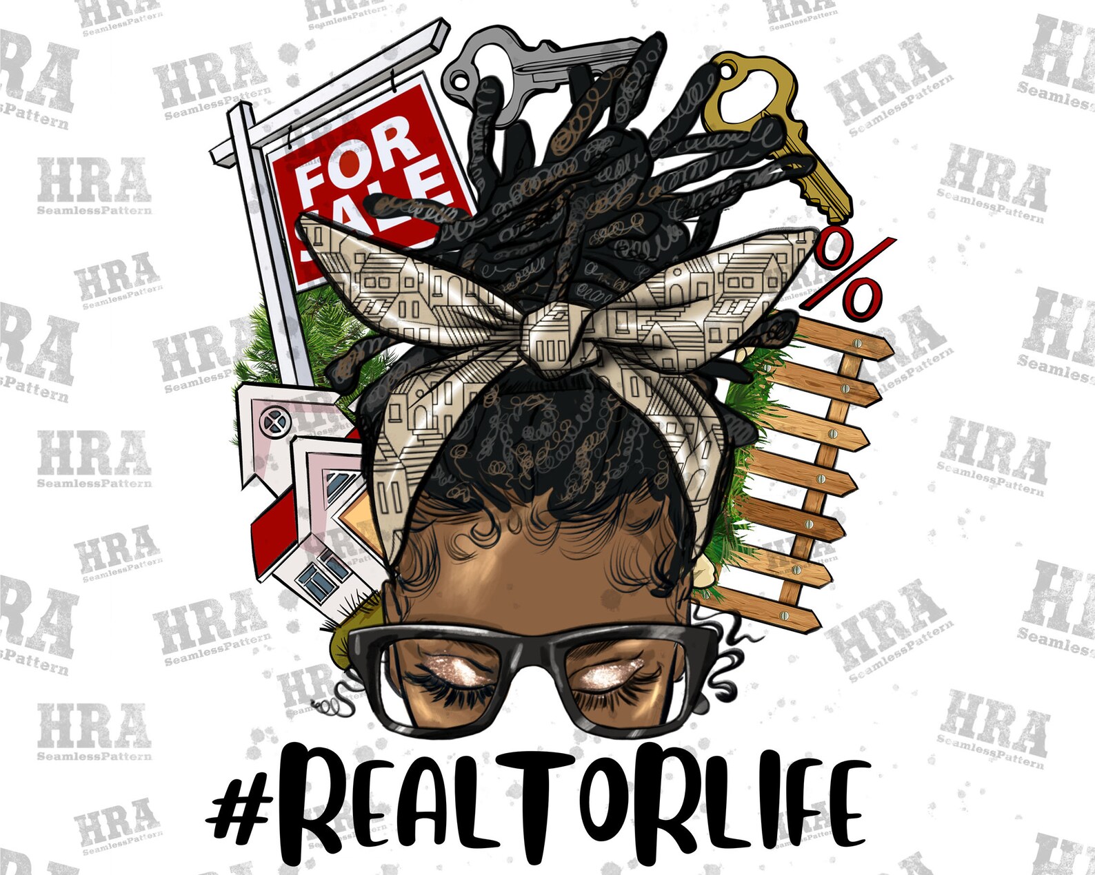 Afro Messy Locs Bun Realtor Life Png Sublimation Design Afro - Etsy