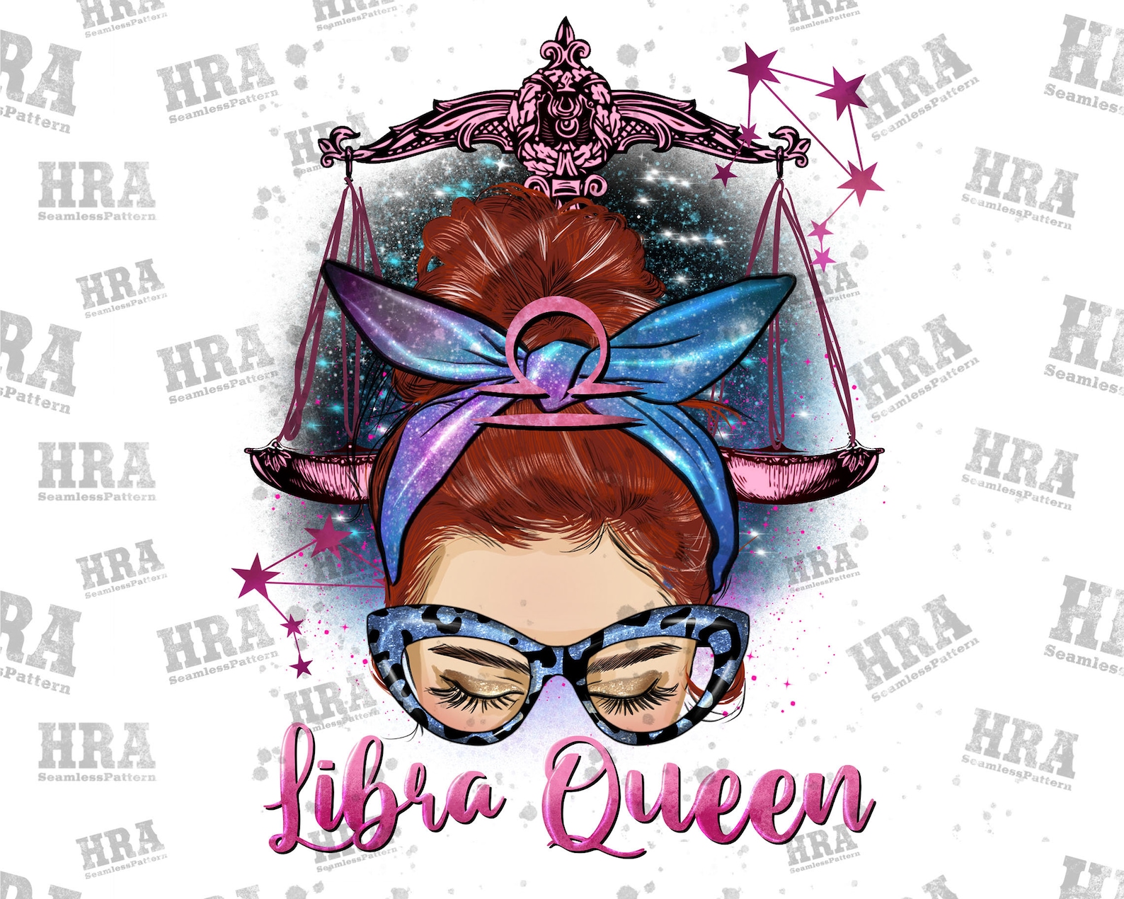 Redhead Messy Bun Libra Queen Png Sublimation Design Redhead - Etsy