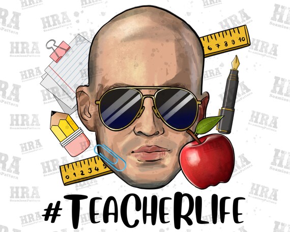 Bald Man Teacher Life Png Sublimation Design Caucasian Man - Etsy