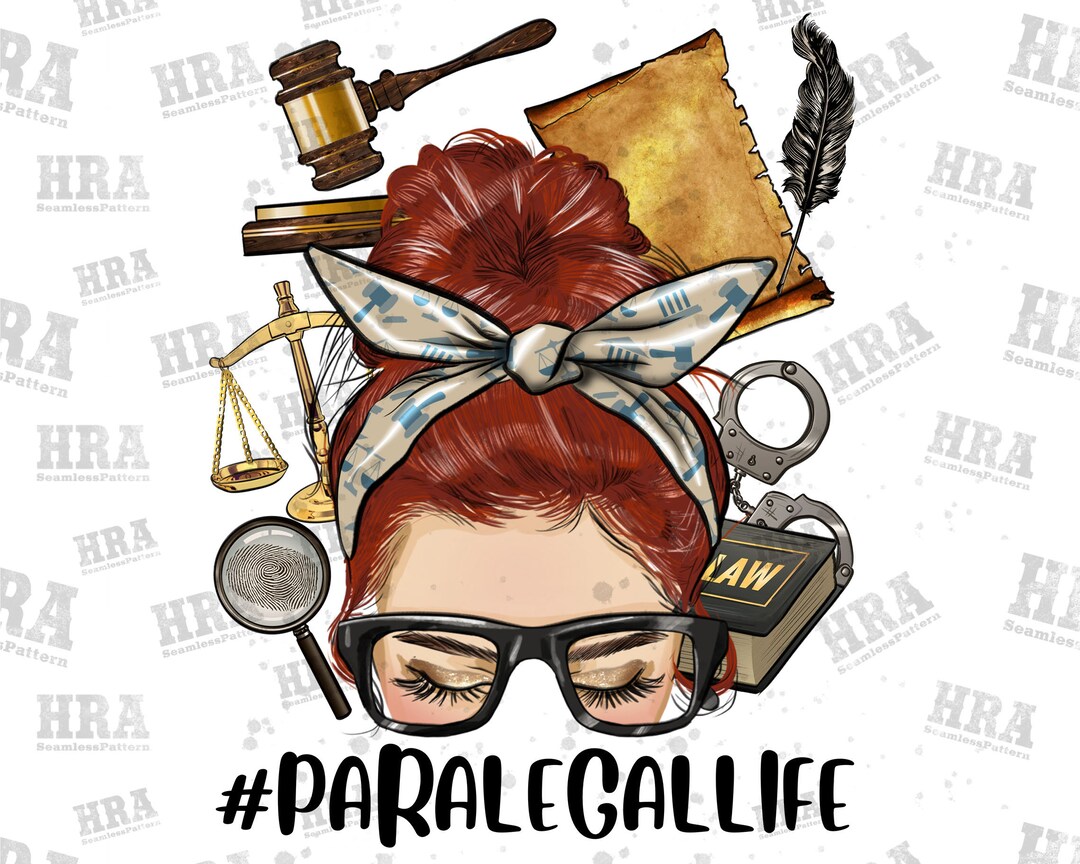 Redhead Messy Bun Paralegal Life Png Sublimation Design, Paralegal Life ...