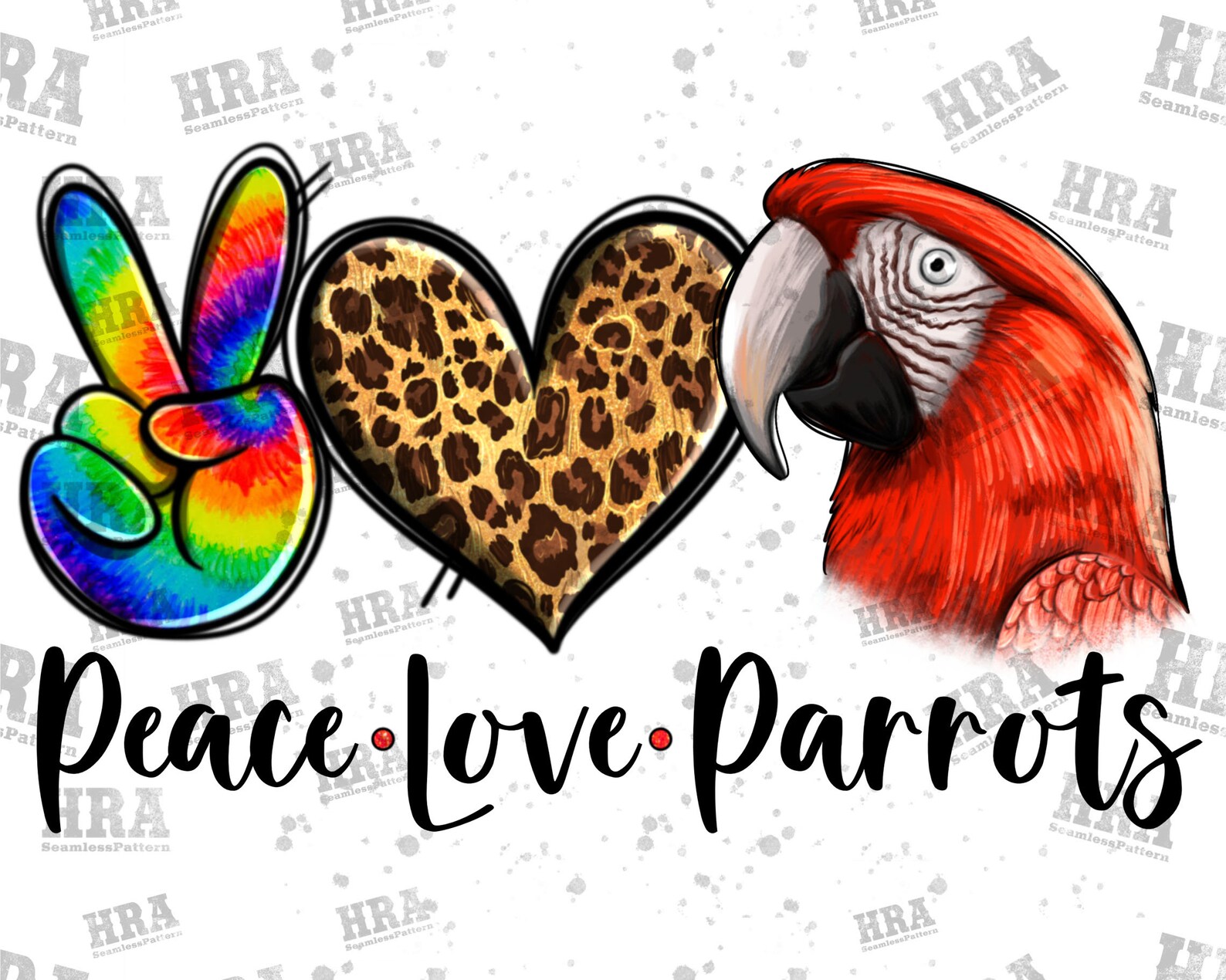 Peace Love Parrots Png Sublimation Design, Hand Drawn Parrots Png, Hand ...