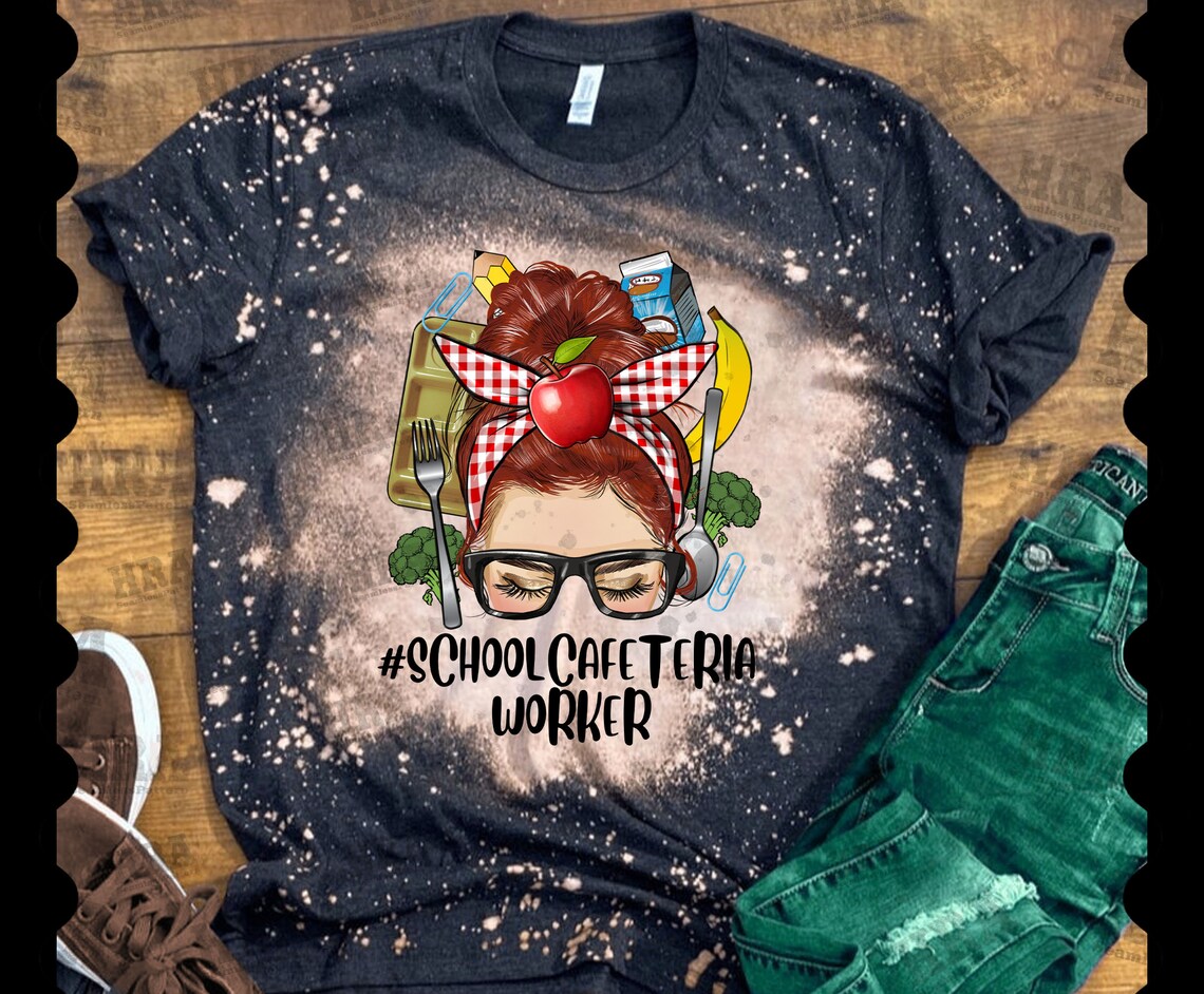Redhead Messy Bun School Cafeteria Worker Png Sublimation - Etsy