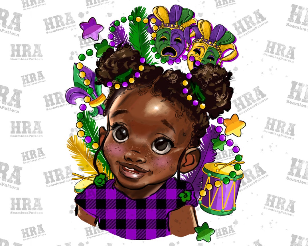 Mardi Gras Black Girl Png Sublimation Design Download, Mardi Gras Png ...