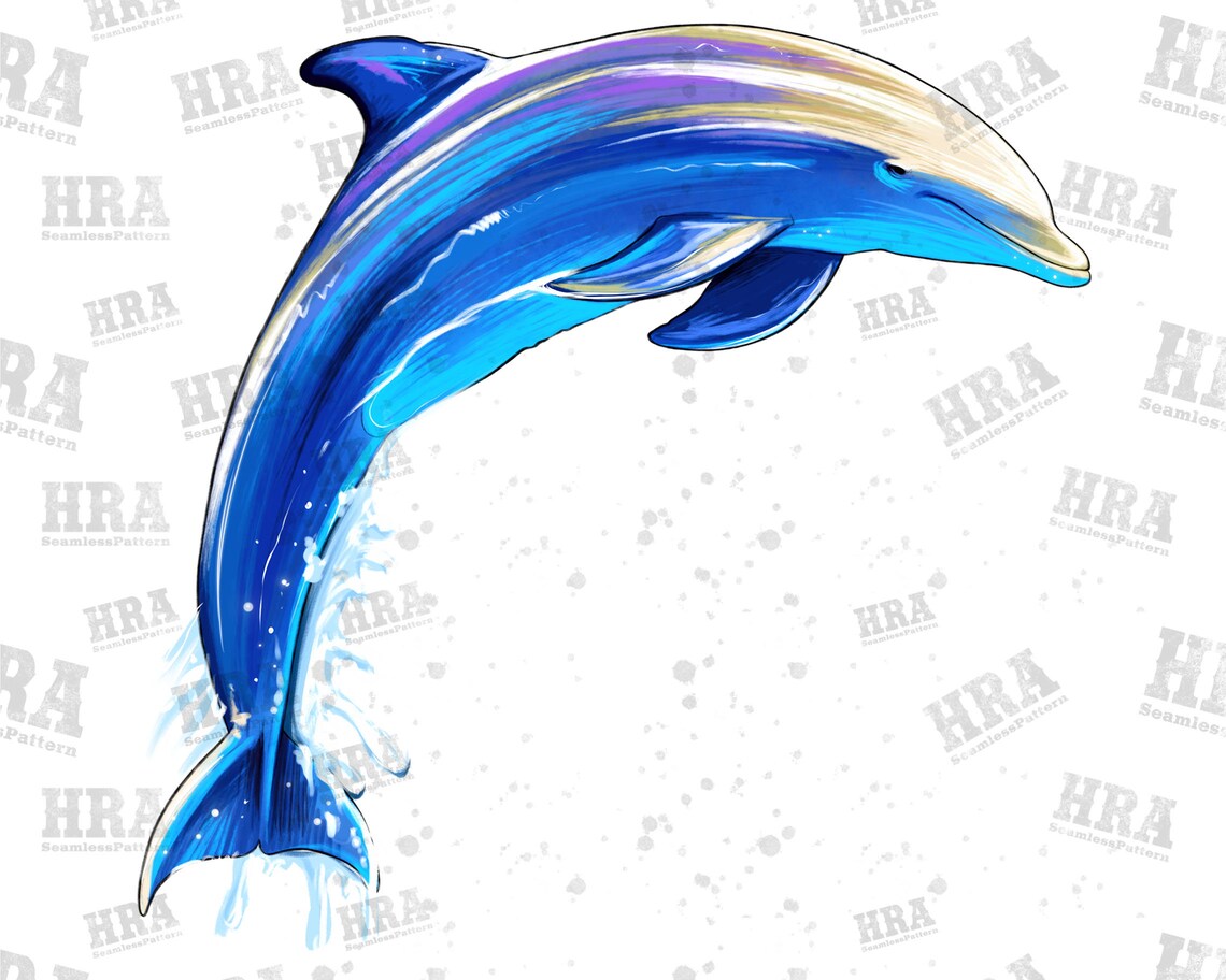 Dolphin Png Sublimation Design Sea Creatures Png Hand Drawn - Etsy