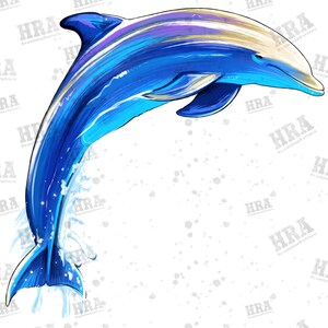 Dolphin Png Sublimation Design, Sea Creatures Png, Hand Drawn Dolphin ...