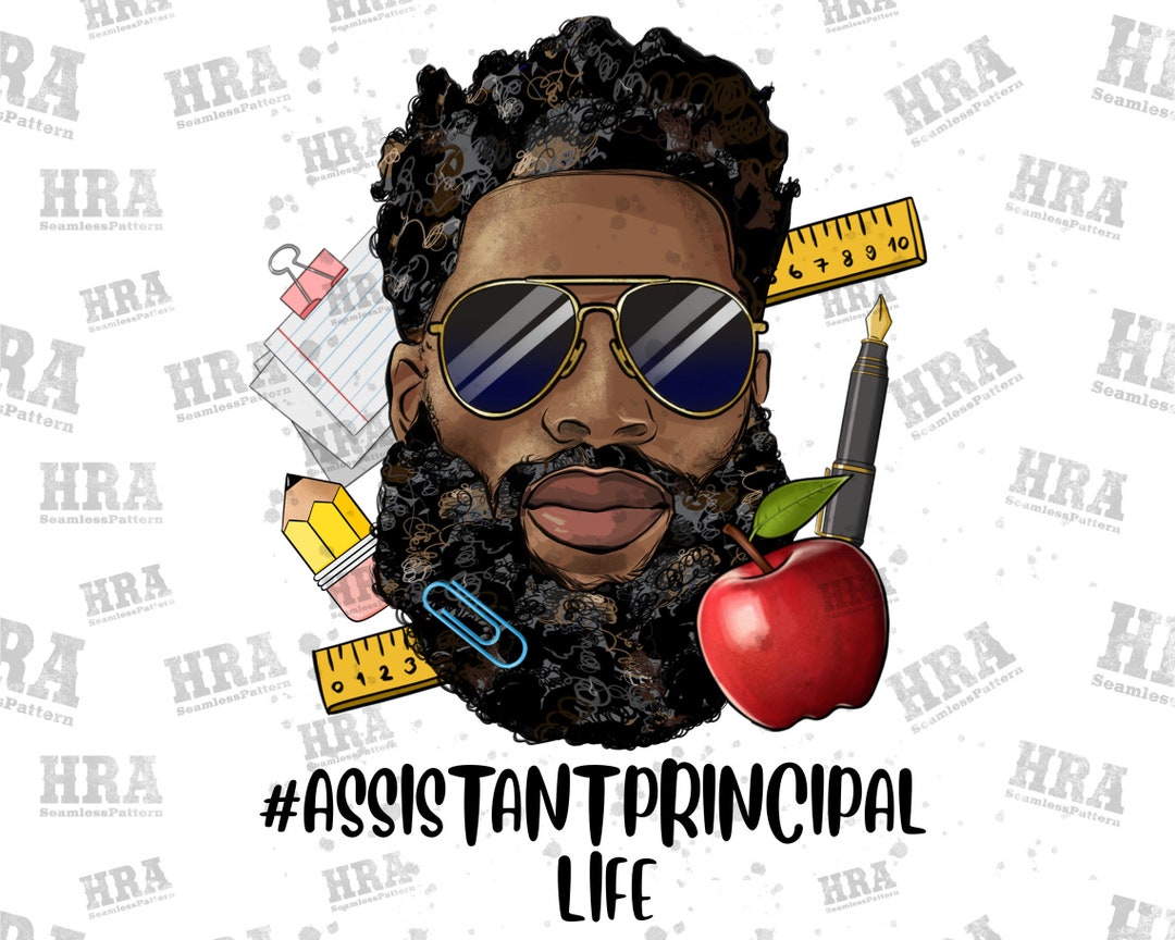 Black Man Assistant Principal Life Png Sublimation Design, Afro Man ...