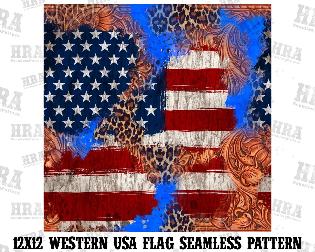 Western USA Flag Seamless Pattern Png Sublimation Design,american Flag ...