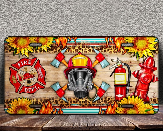 Firefighter License Plate Png Sublimation Design Firefighter - Etsy
