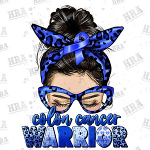 Colon Cancer Messy Bun Png Sublimation Design, Colon Cancer Png, Cancer ...