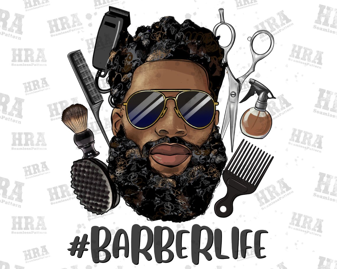Barber Life Black Man Png Sublimation Design Afro Man Barber - Etsy