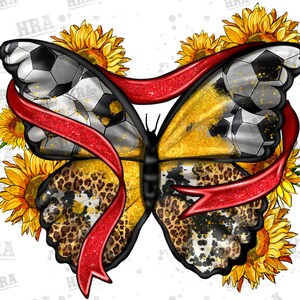 Western Football Butterfly Png Sublimation Design, Leopard Sunflowers ...