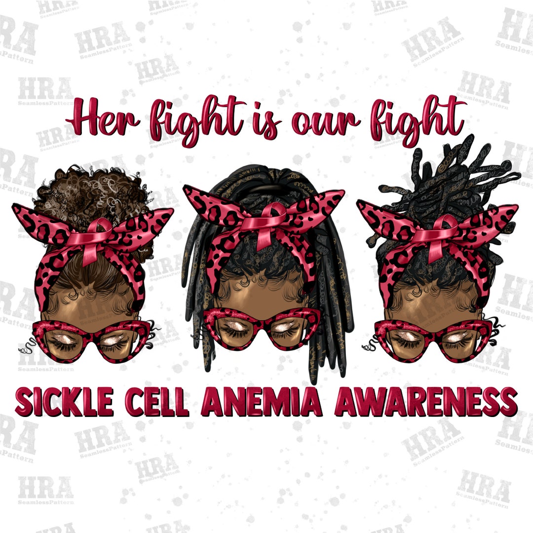Sickle Cell Anemia Awareness Afro Messy Bun Png, Black Women Png ...