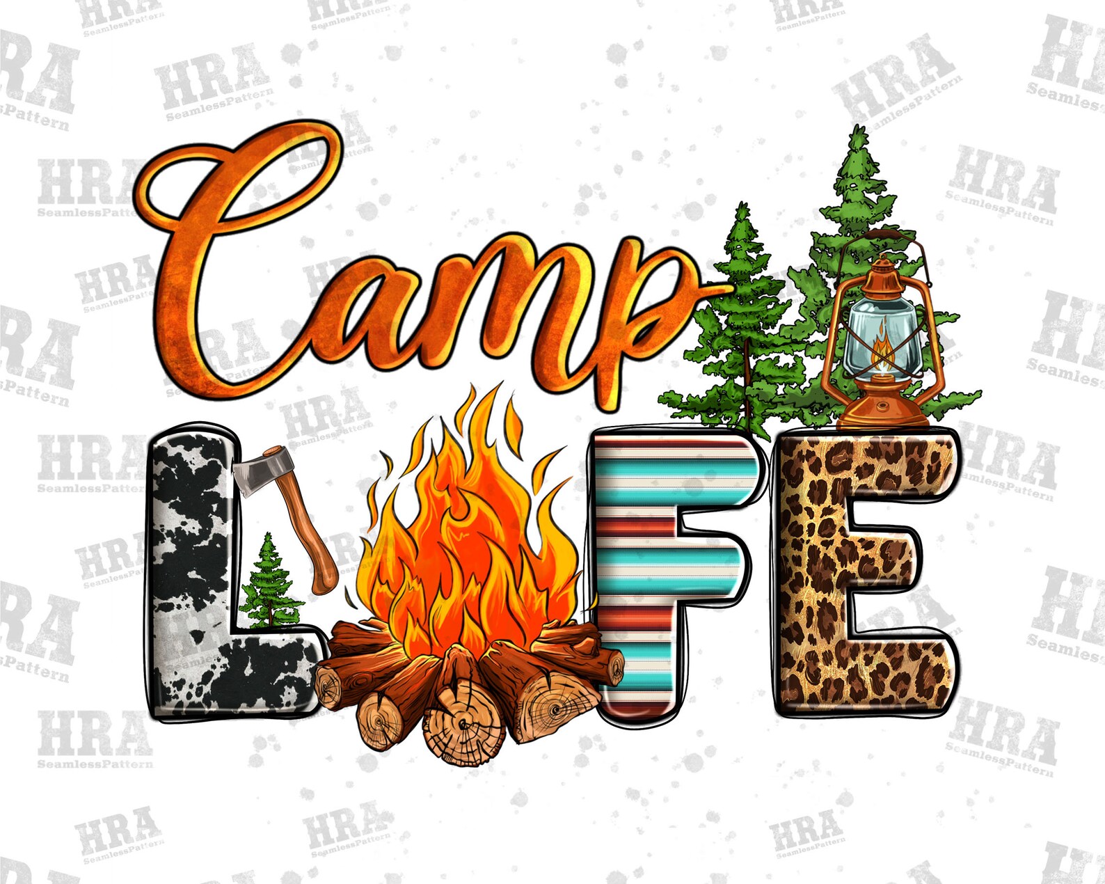 Camp Life Png Sublimation Design, Camp Fire Png, Leopard and Cowhide ...