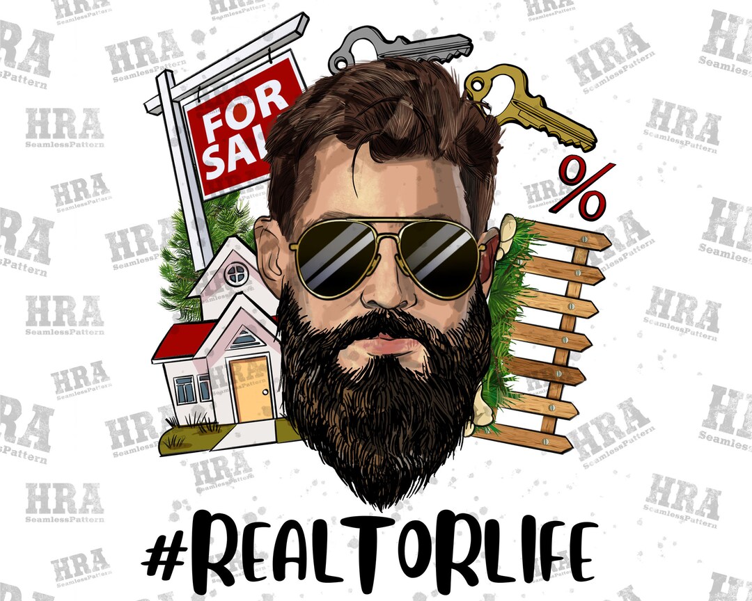 Bearded Man Realtor Life Png Sublimation Design, Bearded Man Face Png ...