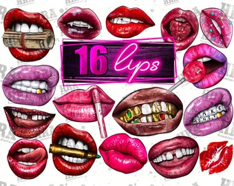 Lips Marijuana Weed Png Sublimation Design, Hand Drawn Lips Png ...