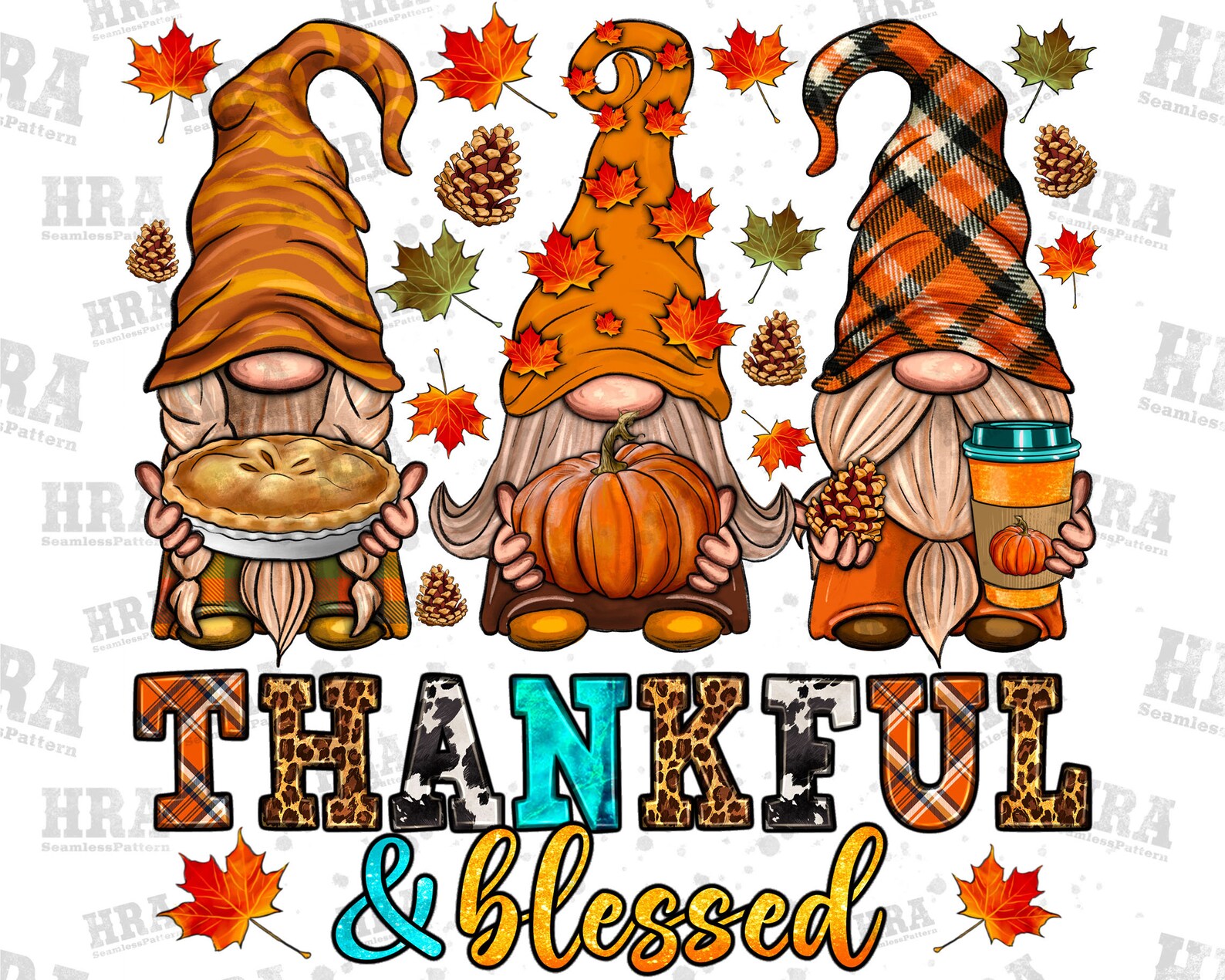 Thankful and Blessed Fall Gnomes Png Sublimation Design, Fall Png ...