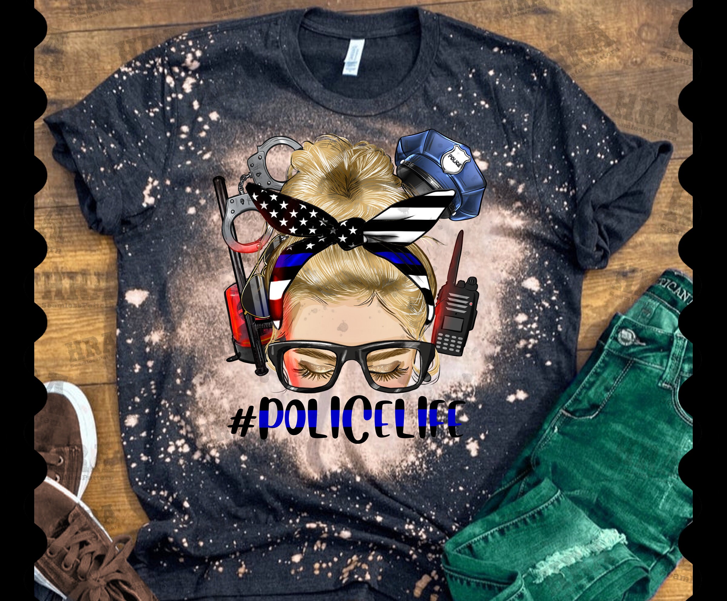 Blonde Messy Bun Police Life Png Sublimation Design, Messy Bun Police ...