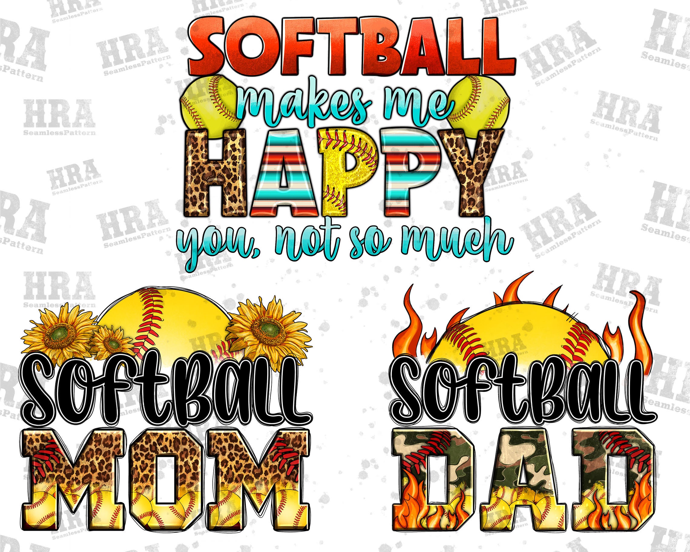 Softball Png Sublimation Design Bundle, Western Softball Digital ...